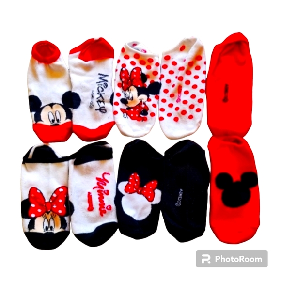 Disney | Other | Disney Womens 5pair Socks Ankleheel Socks Various ...